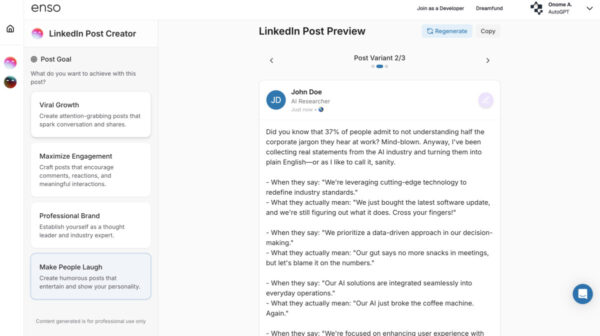 Enso AI Agent Marketplace Review 2025