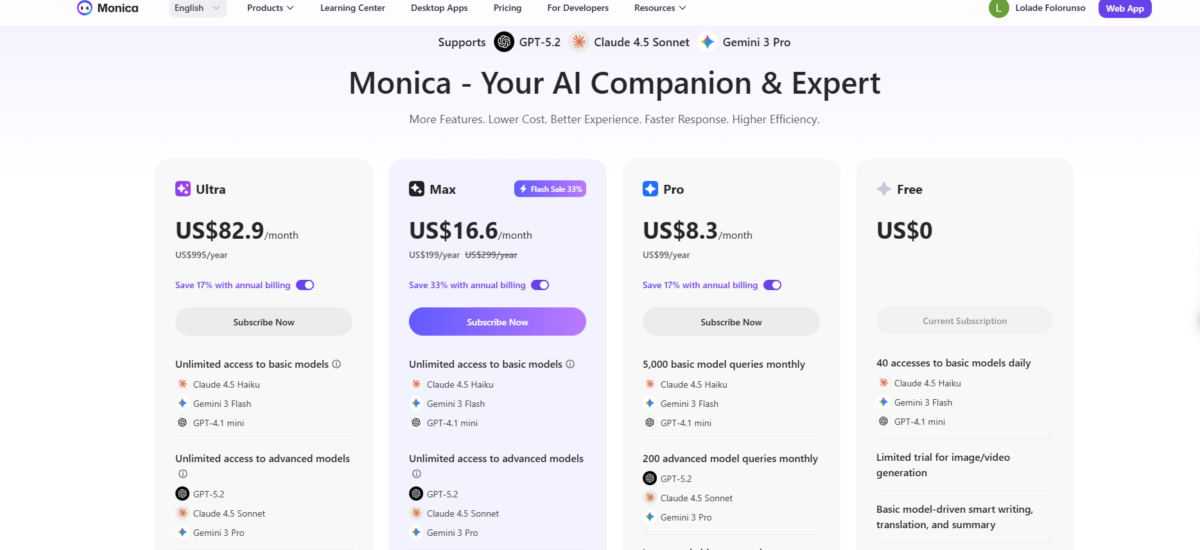 Monica AI Honest Review [2026 ]